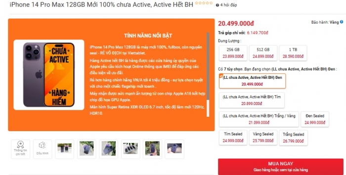 Vãn có hàng mới đập hộp, đại lý bán iPhone 14 Pro Max rẻ như bèo, độ ngon áp đảo iPhone 16 Pro Max